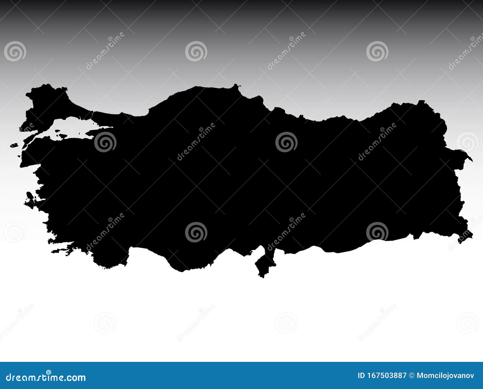 Black Map of Turkey stock vector. Illustration of sweden - 167503887