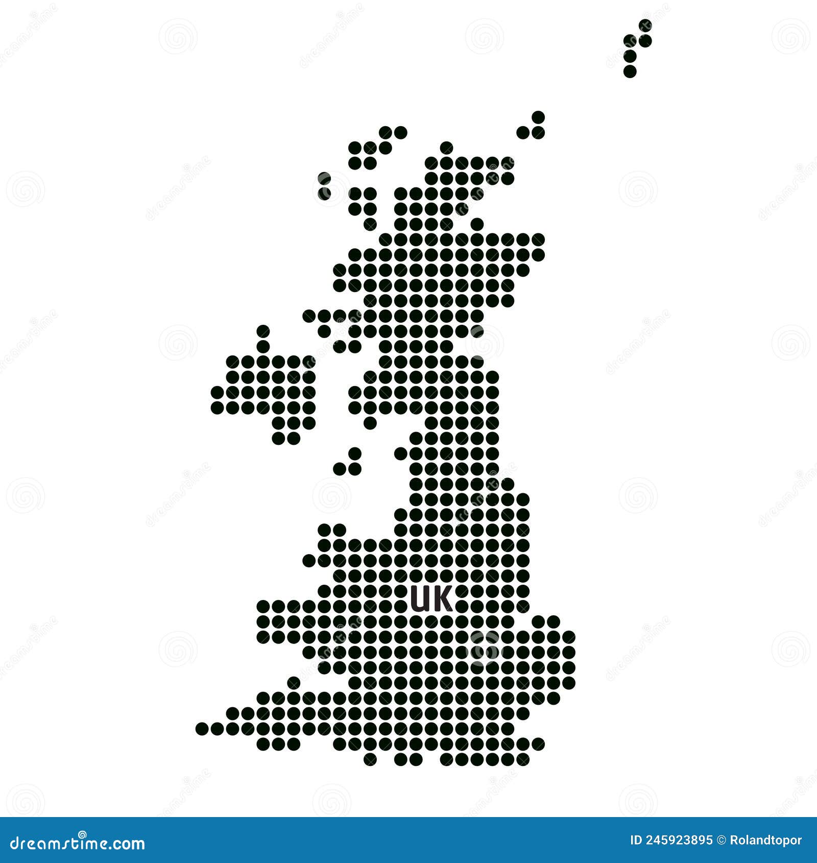 Black Map of UK stock vector. Illustration of shape - 245923895