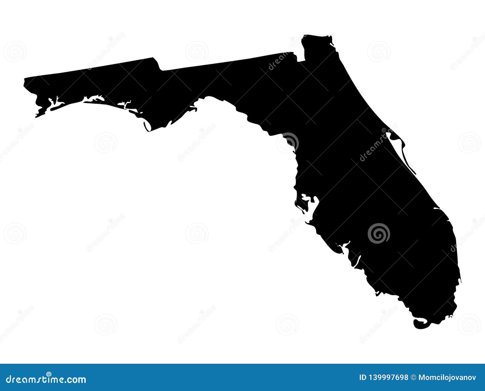 State Of Florida Map On Transparent Background. Blank Map Of Florida ...