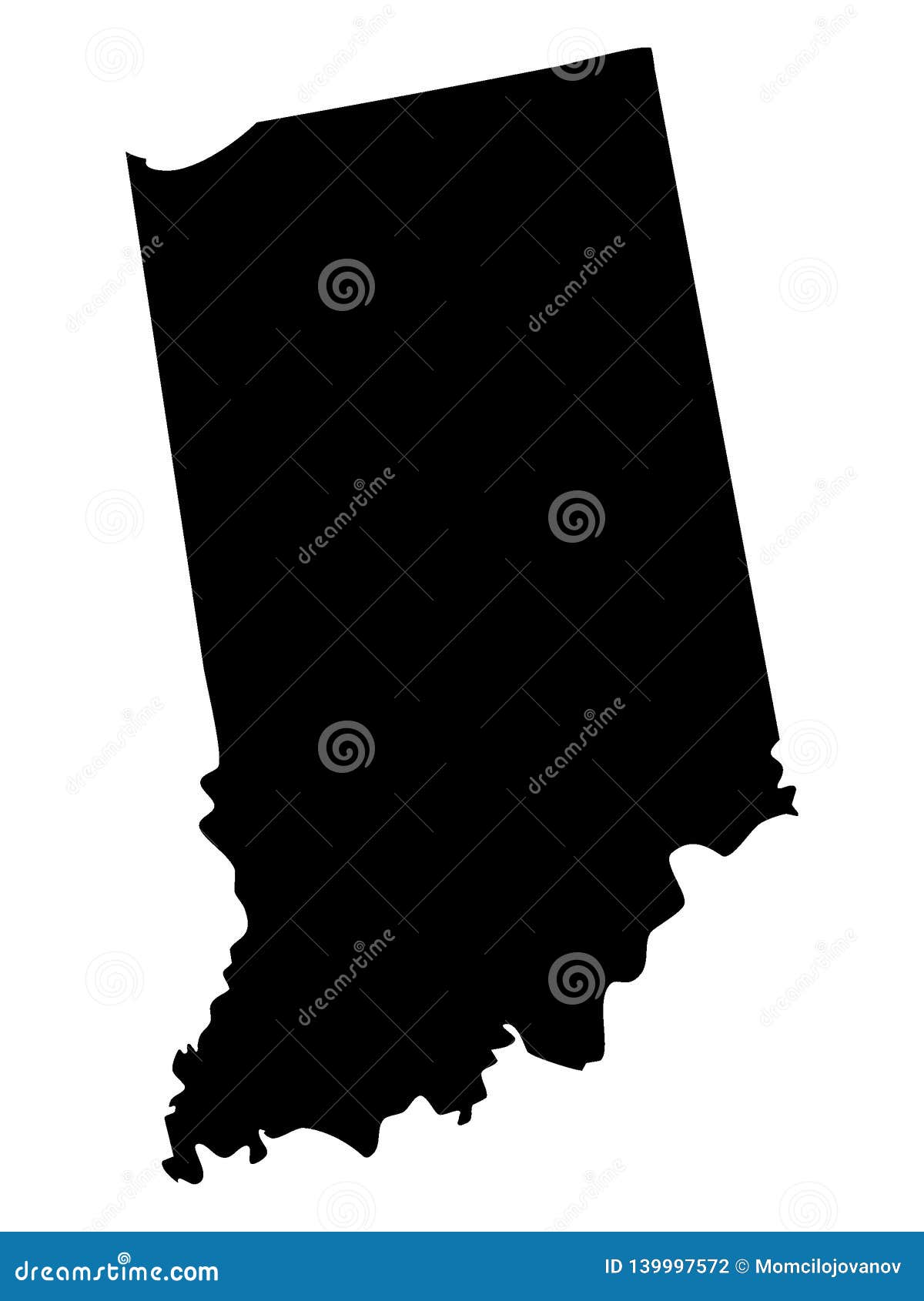 Black Map of USA State of Indiana Stock Vector - Illustration of blue ...