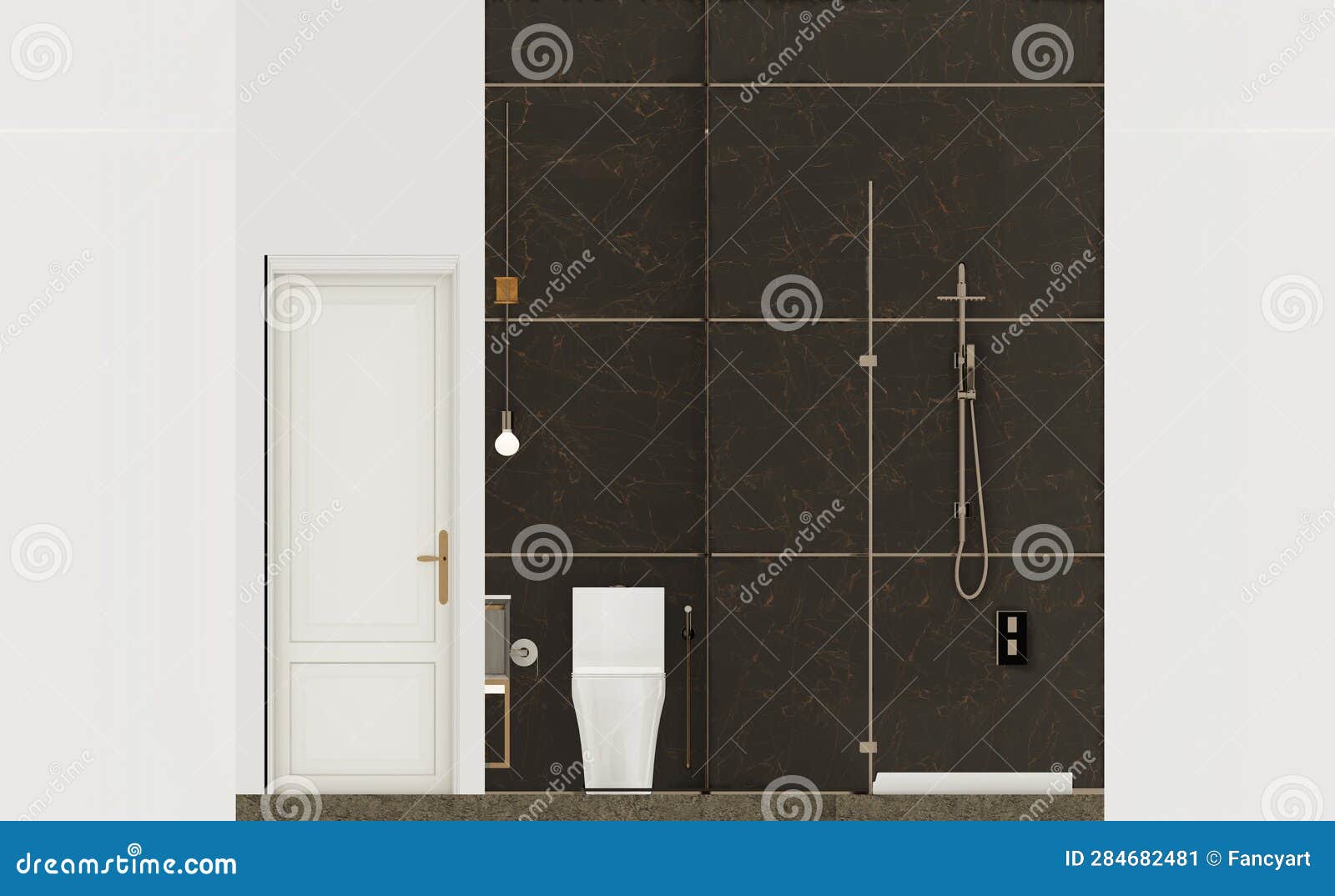 Black Marble Bathroom Interior Design Front Elevation Stock Image | CartoonDealer.com #284682481