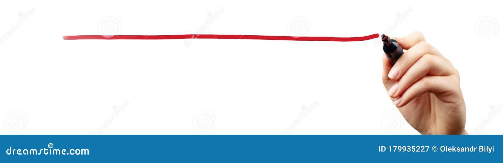 Black Marker in Hand Drawing Straight Line Stock Illustration ...
