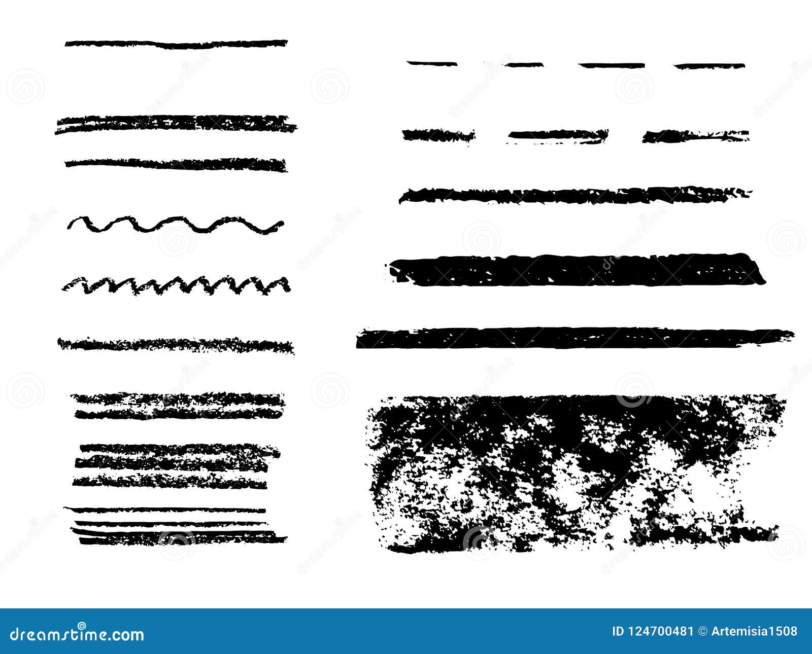 Black Marker Lines. Vector Highlighter Brush Lines Stock Vector ...