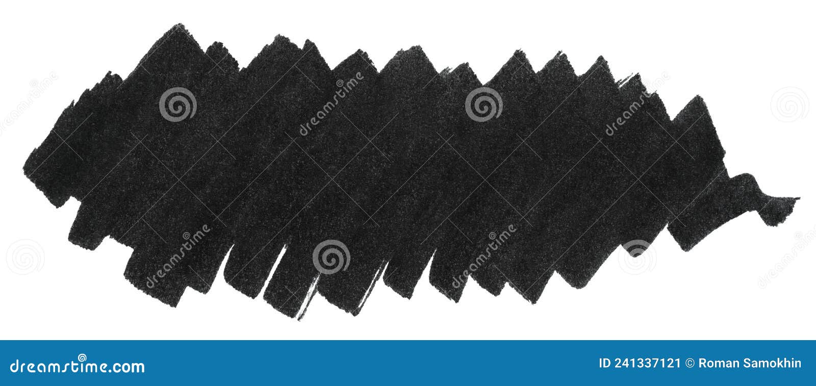 Black Marker Brush Ink Line Stroke Set, Isolated On White Background ...