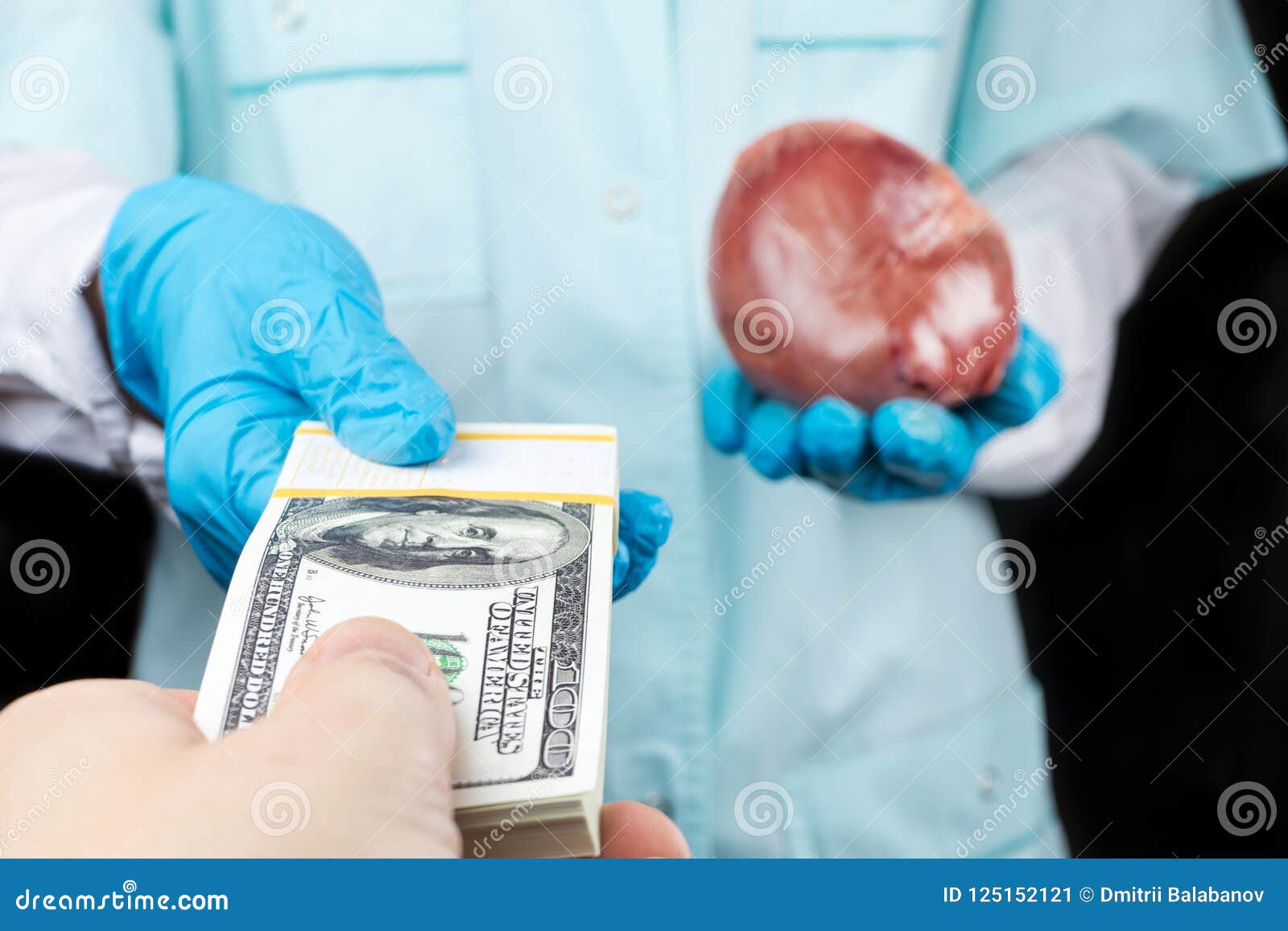 The Black Market for Human Organs. Selling a Heart Stock Image - Image ...