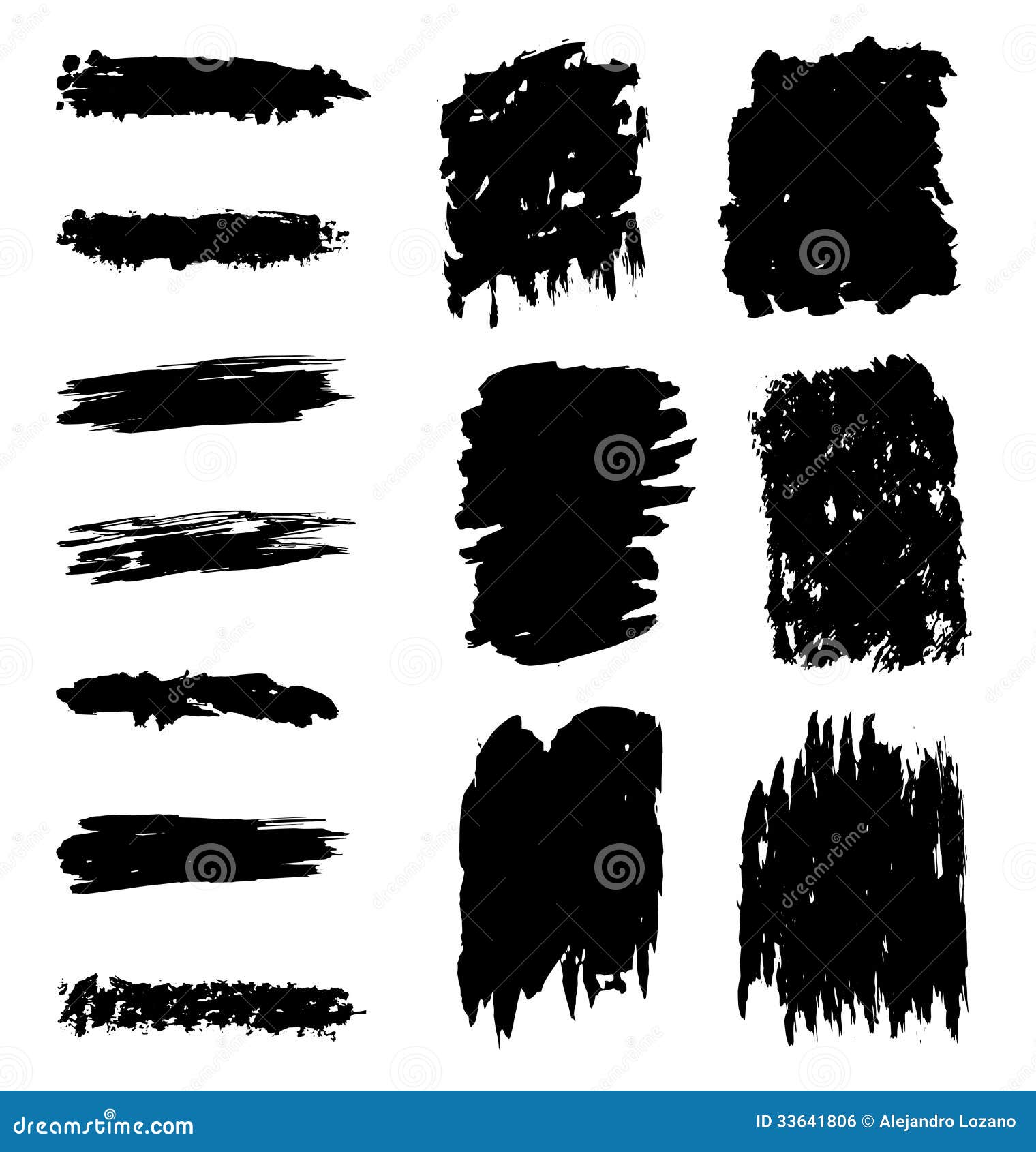 Black Marks and Brushstrokes Stock Vector - Illustration of isolated ...