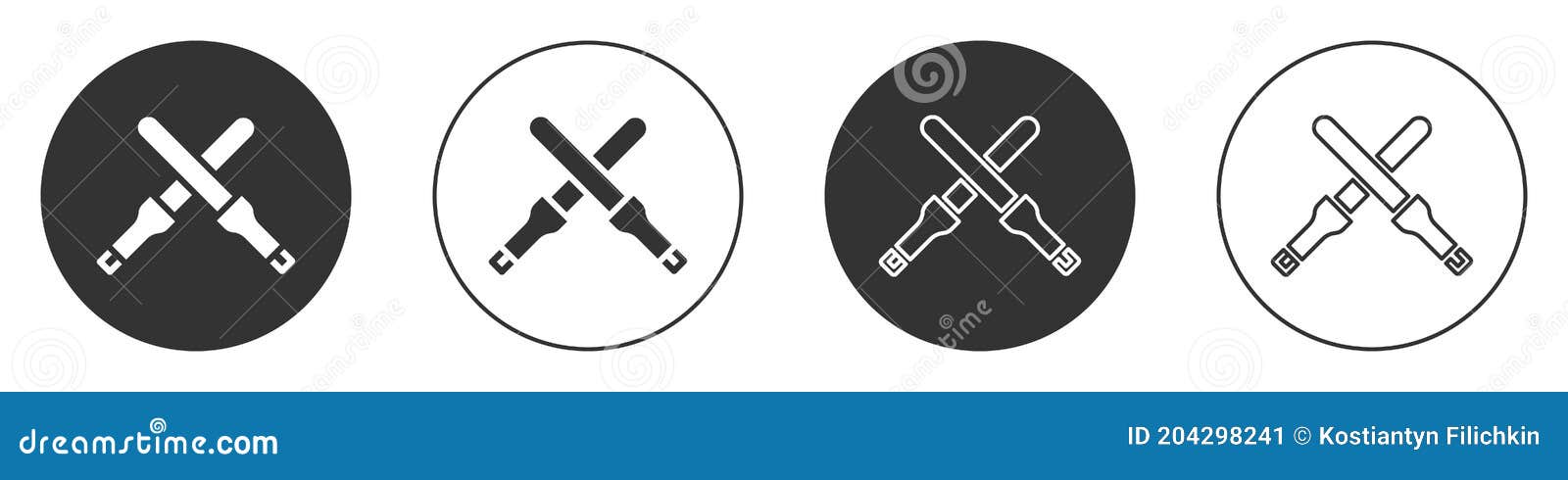 Black Marshalling Wands For The Aircraft Icon Isolated On White ...