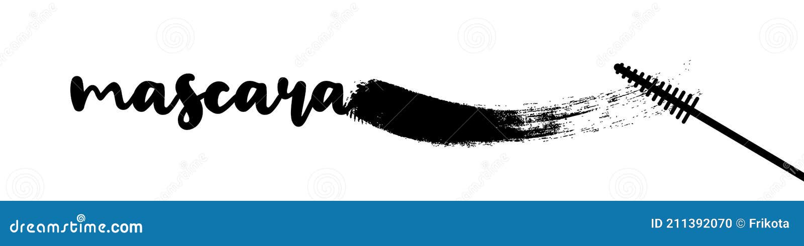 Mascara With Applicator Brush Outline Icon Vector Illustration ...