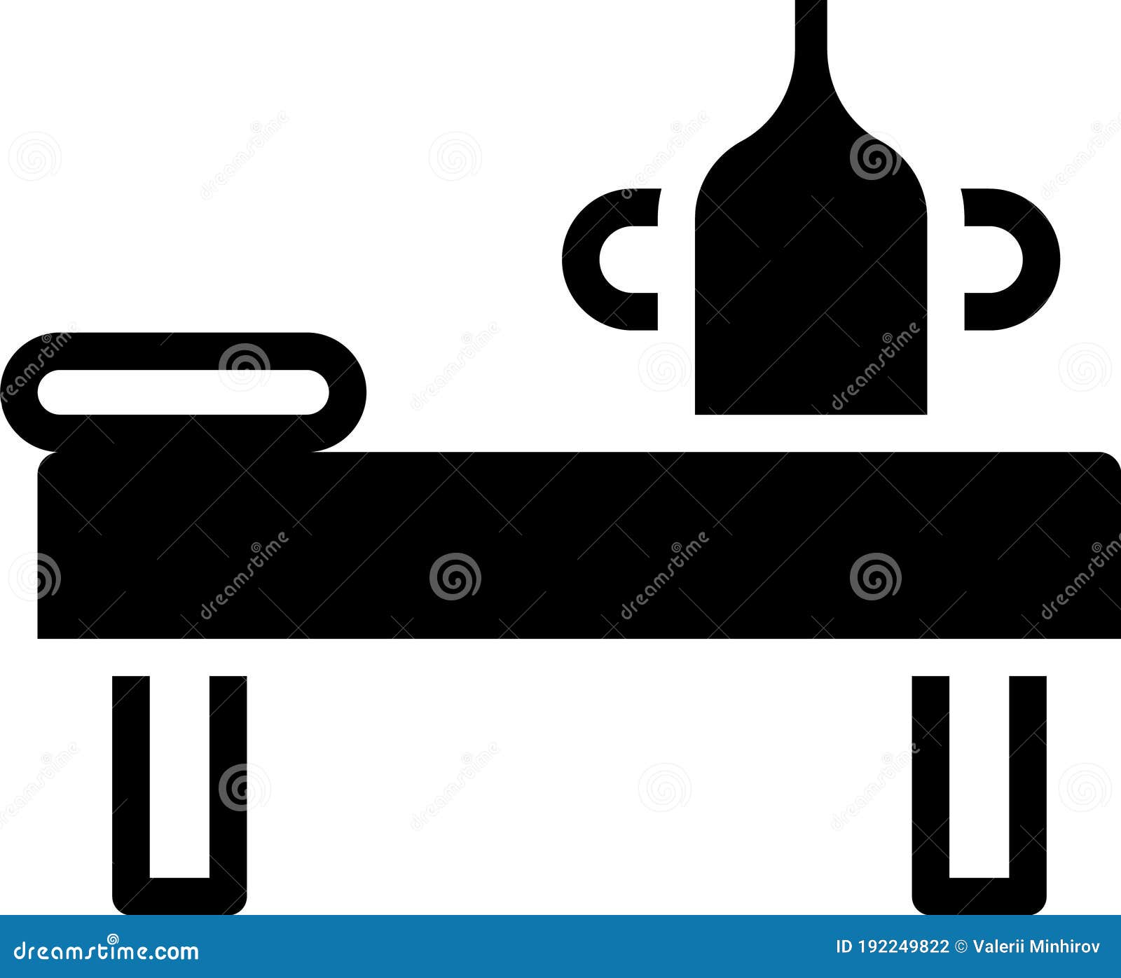 Black Massage Table With Oil Icon Isolated On White Background Vector Stock Vector