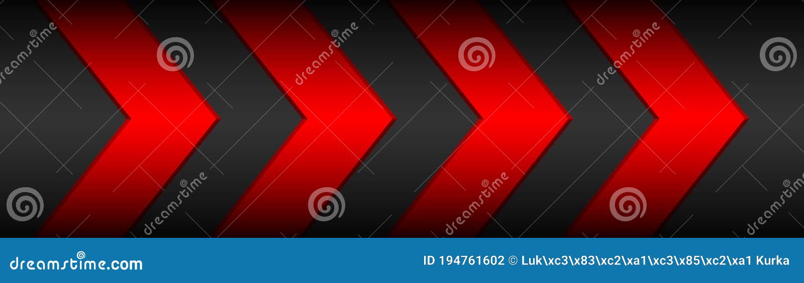 Black Material Header with Red Arrows and Metallic Pattern. Modern ...