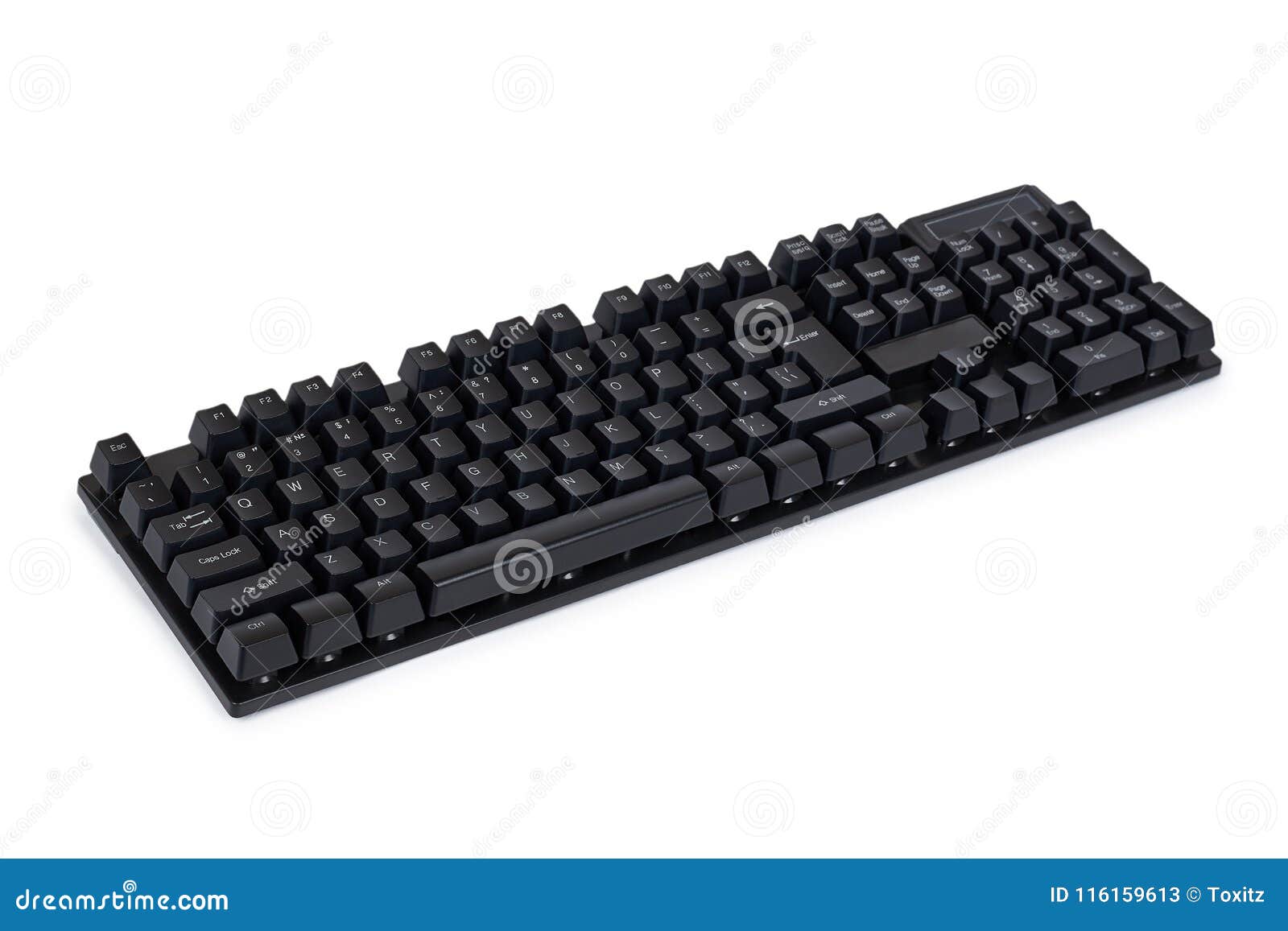 Black Mechanical Computer Keyboard. Isolated on White Background Stock ...