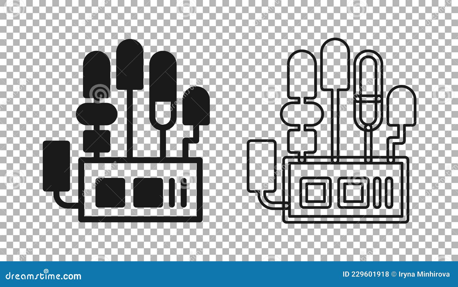 Black Mechanical Robot Hand Icon Isolated on Transparent Background ...