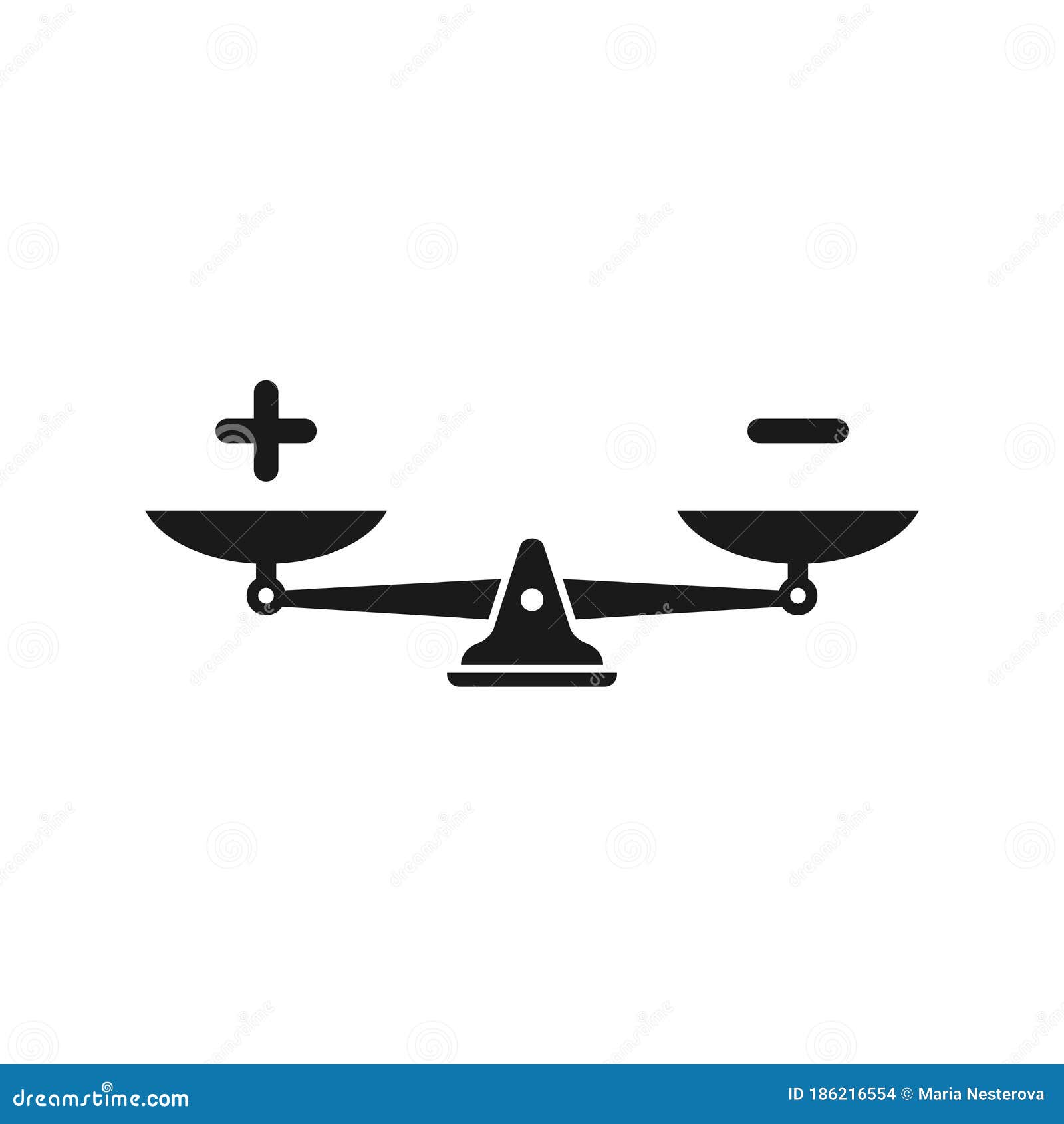Black Mechanical Scales with Plus and Minus in Pans. Value, Solution ...