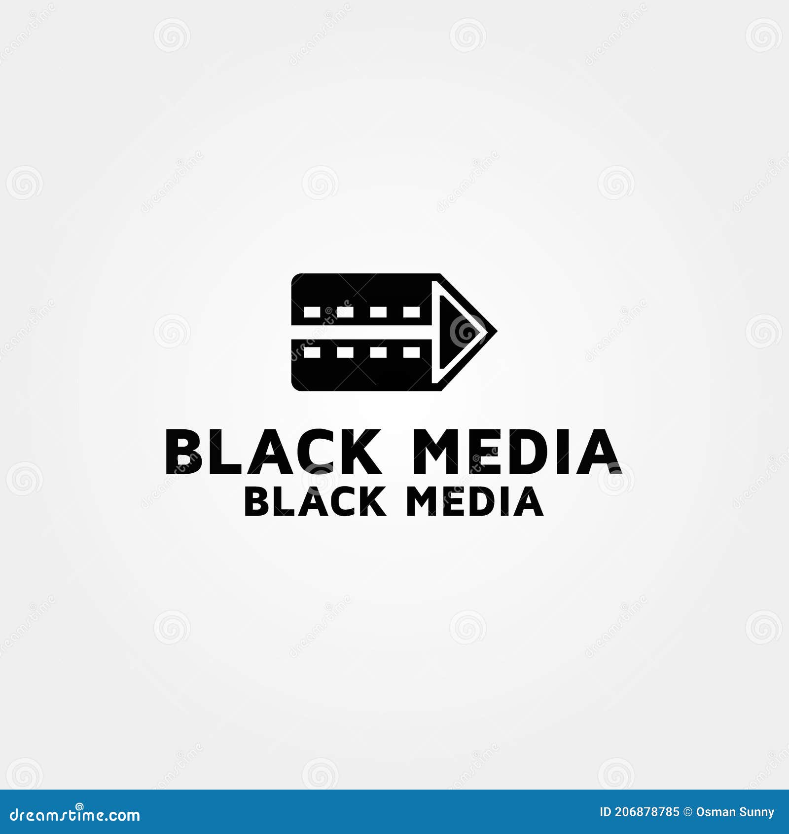 Black Media Vector Logo Design Template Stock Illustration ...