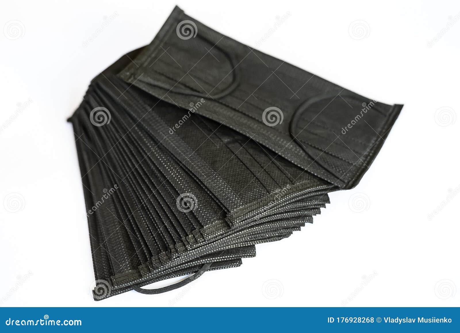Black Medical Protective Masks with a Carbon Filter Stock Photo - Image ...