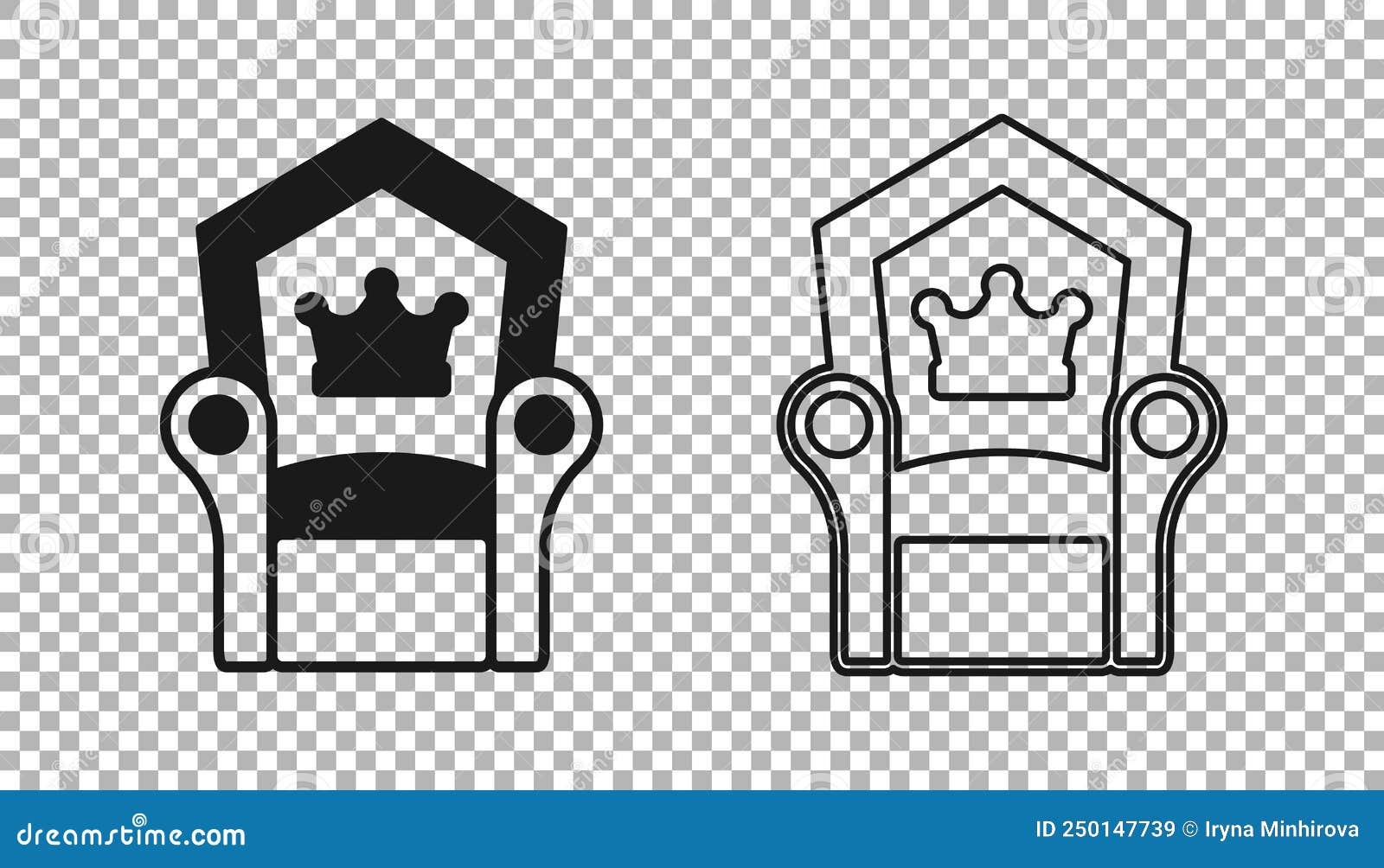Black Medieval Throne Icon Isolated on Transparent Background. Vector ...