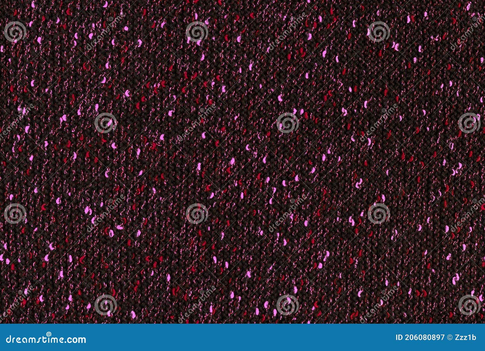 Black Melange Manually Knitted Fabric with Red and Pink Blotches ...