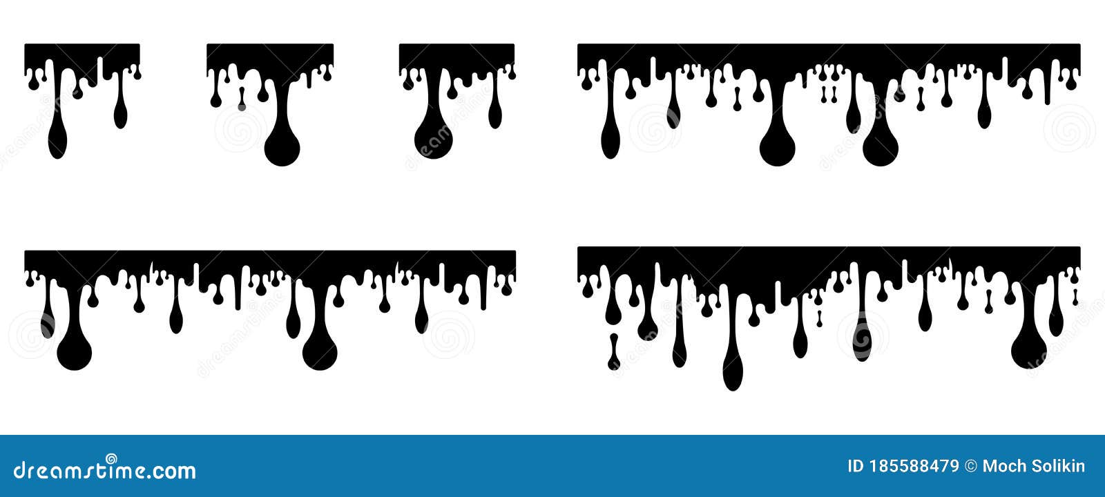 Black Melt Drip or Liquid Paint Droplet Stock Vector - Illustration of ...
