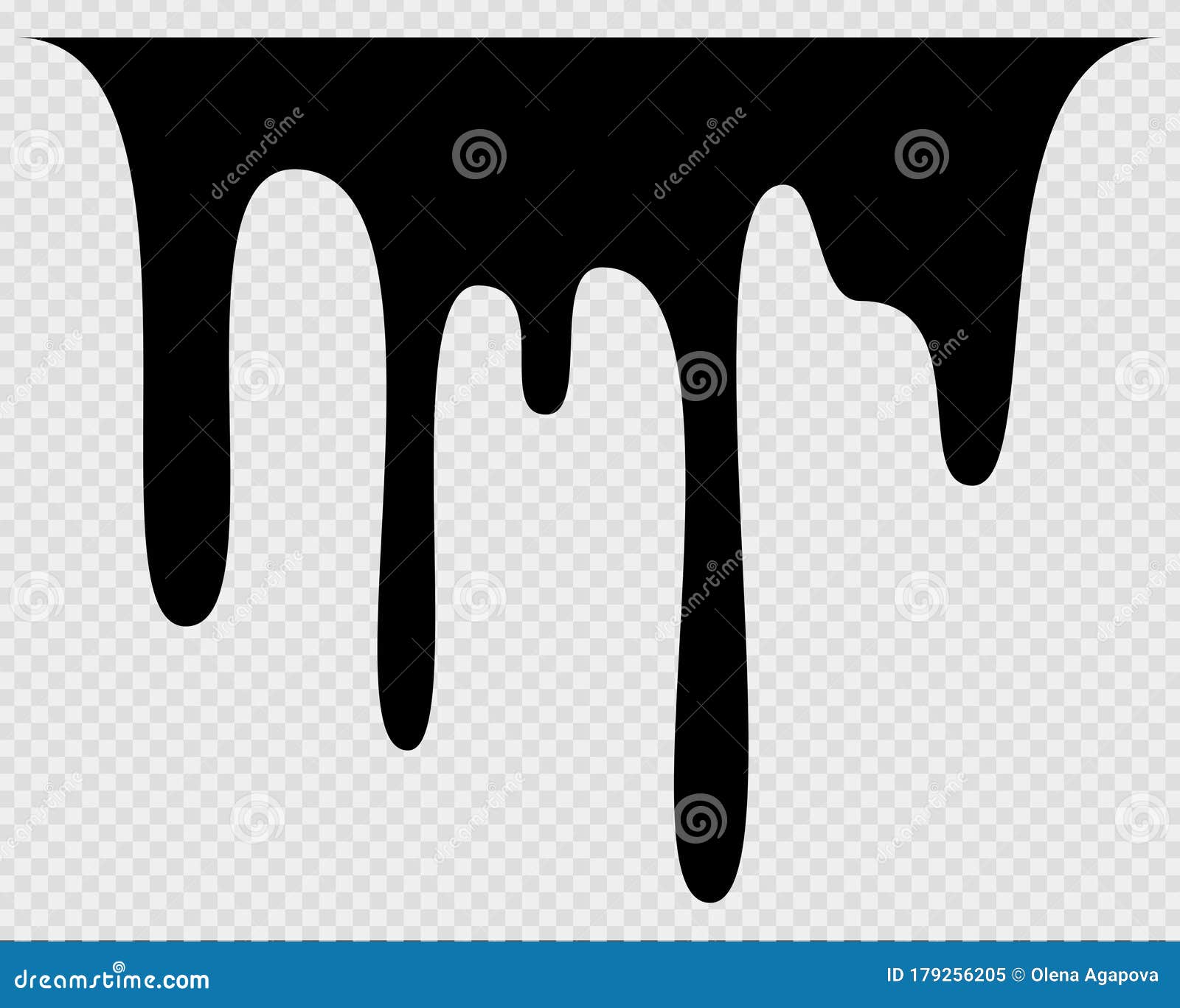 Black Melt Drips Or Liquid Sauce Drops. Black Liquid Or Melted ...