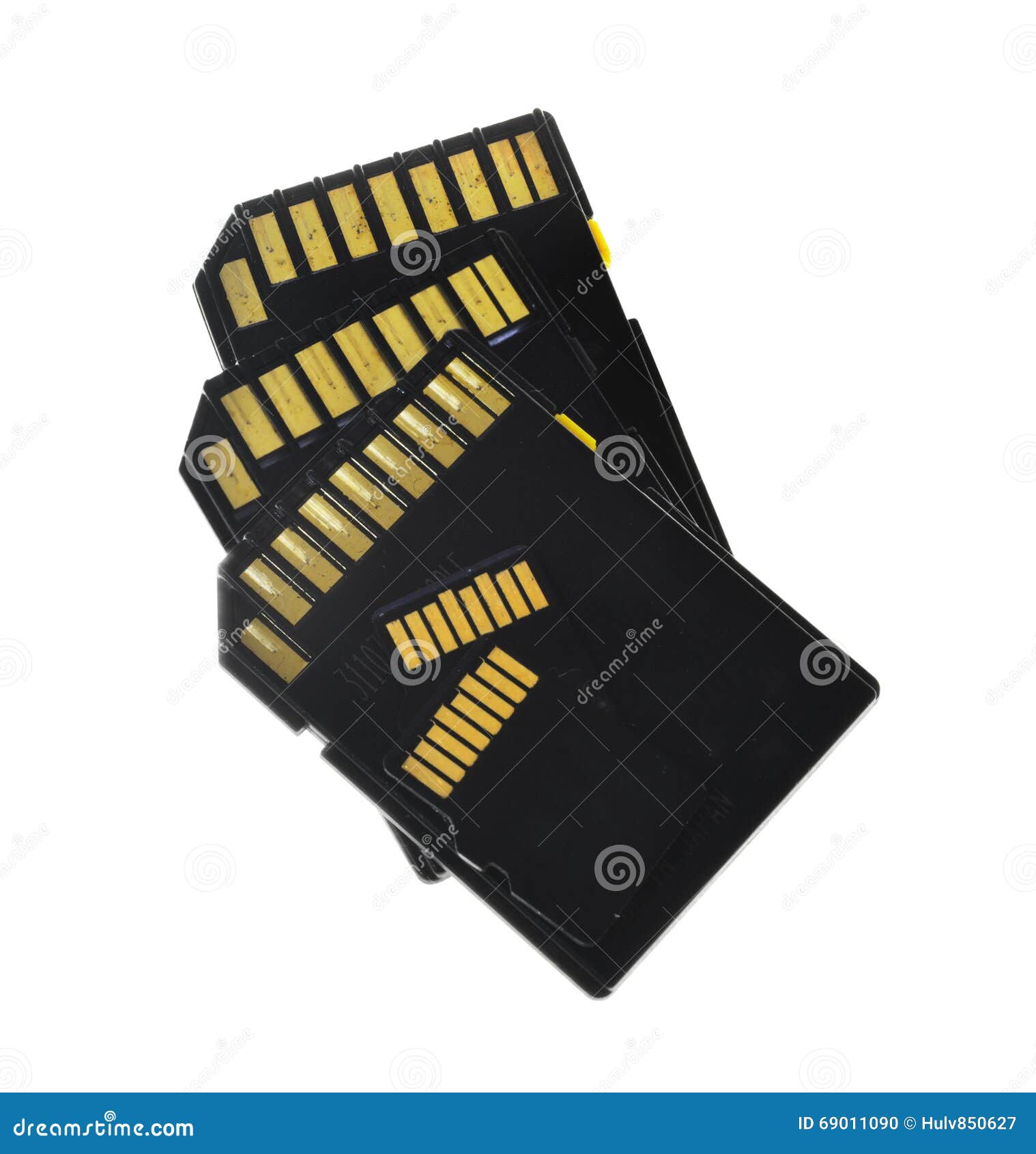 Black Memory SD. Card, Isolated on White. Stock Photo - Image of ...