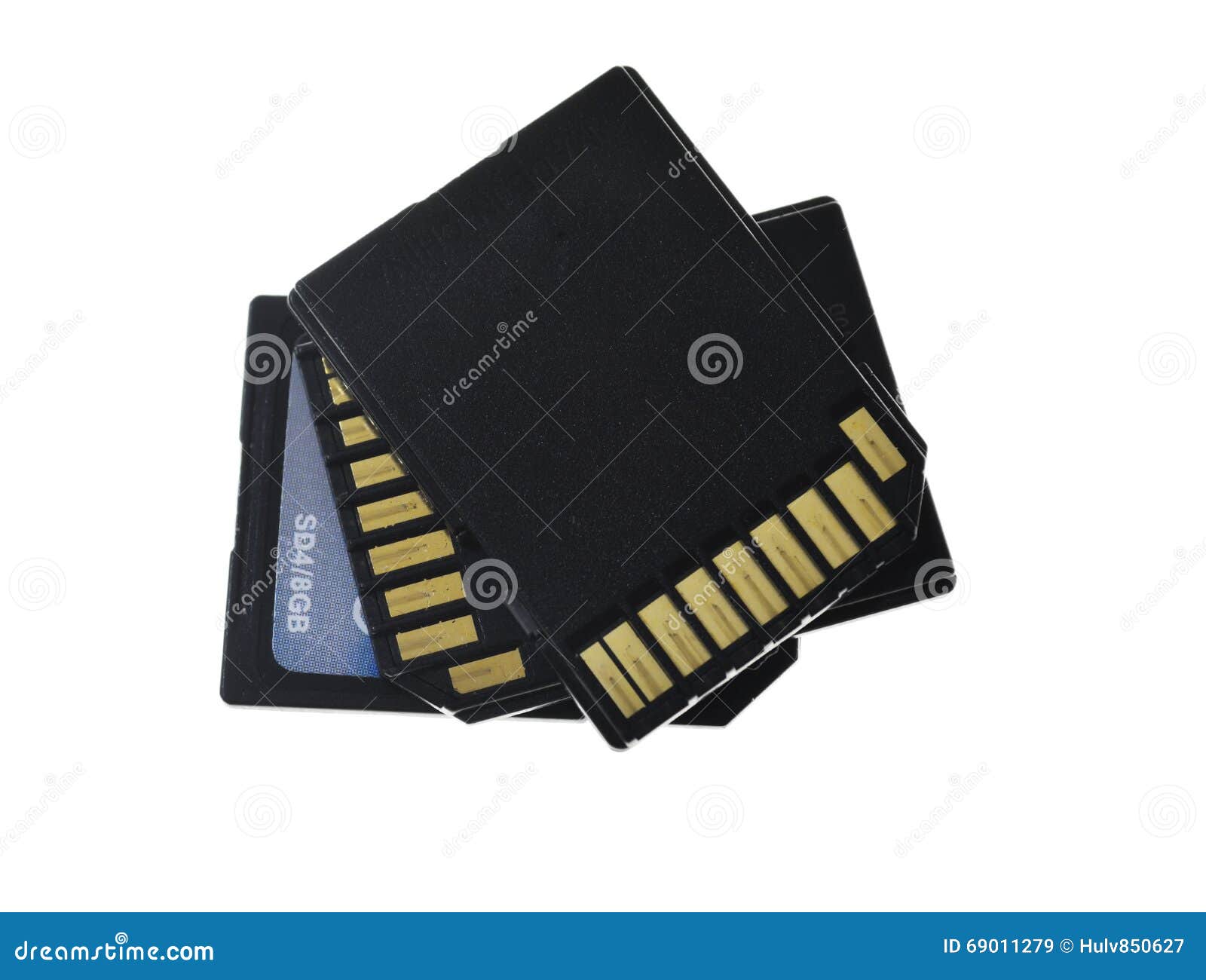 Black Memory SD. Card, Isolated on White. Stock Image - Image of copy ...