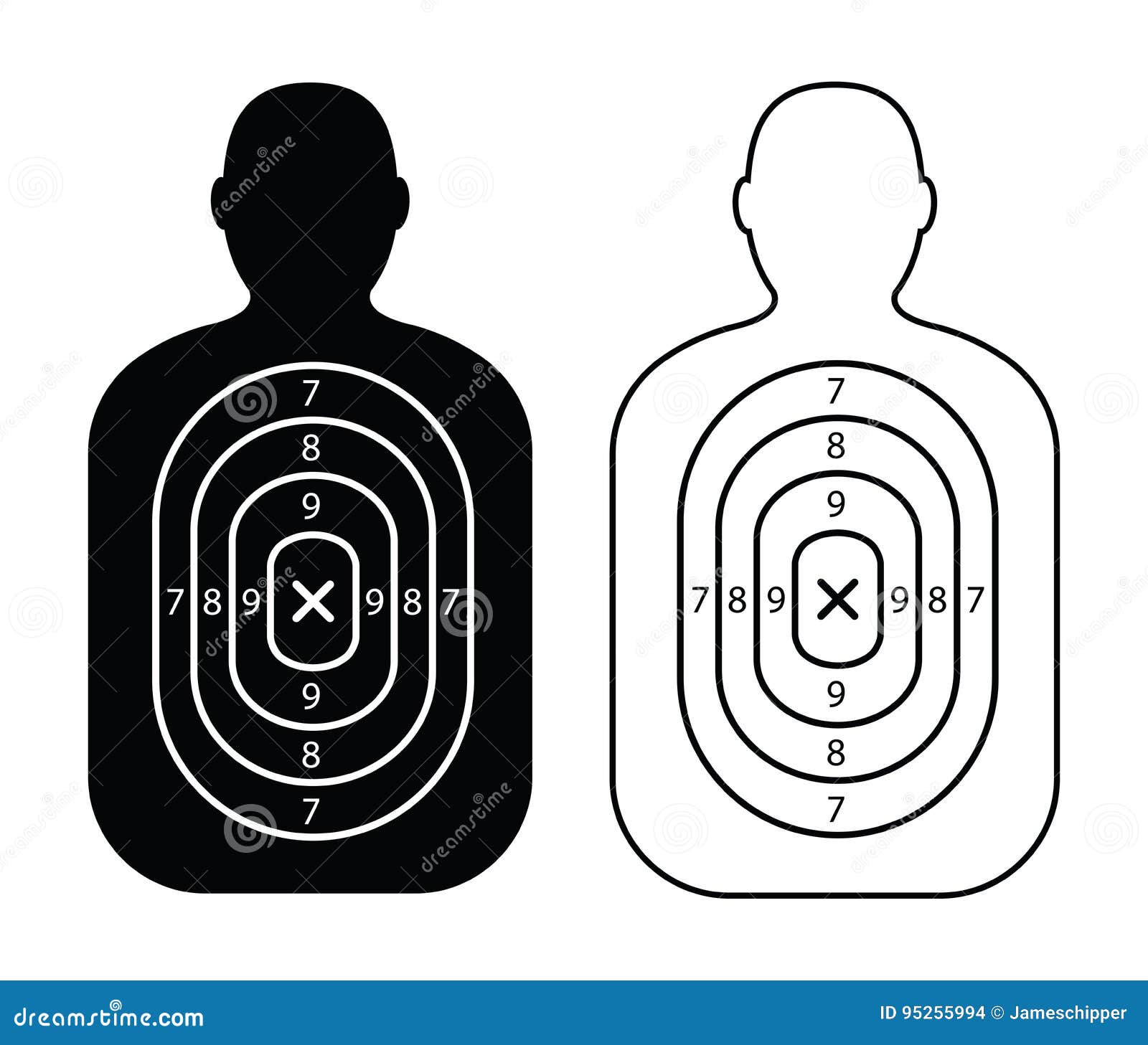 Black Men Paper Targets Vector Illustration | CartoonDealer.com #95255994