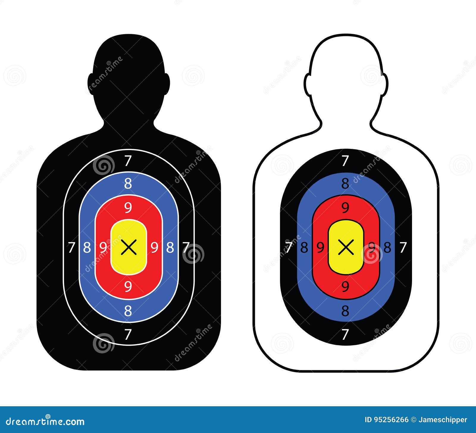 Black men paper targets stock vector. Illustration of middle - 95256266