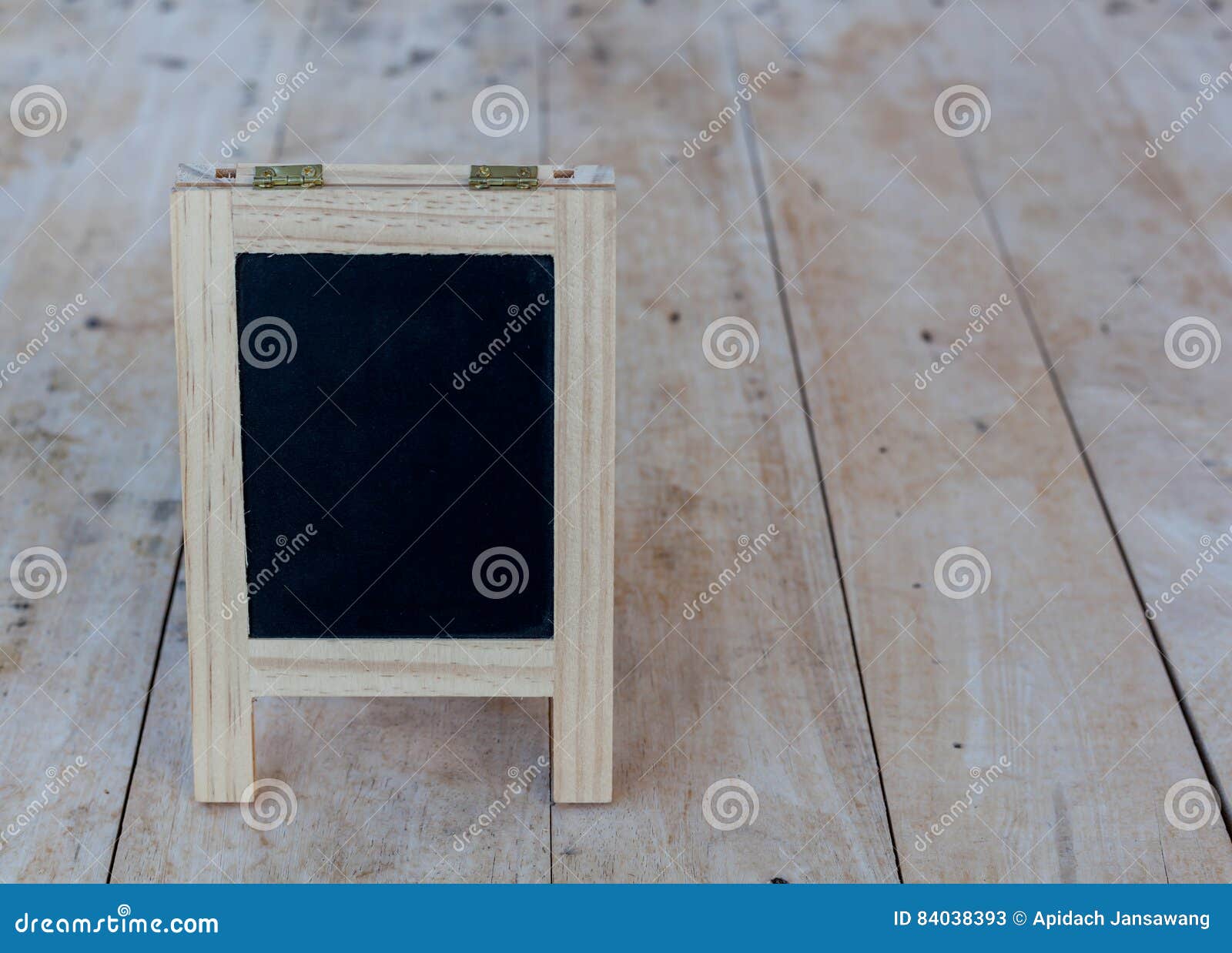 Black Menu Board on the Wooden Floor. Stock Image - Image of chalkboard ...