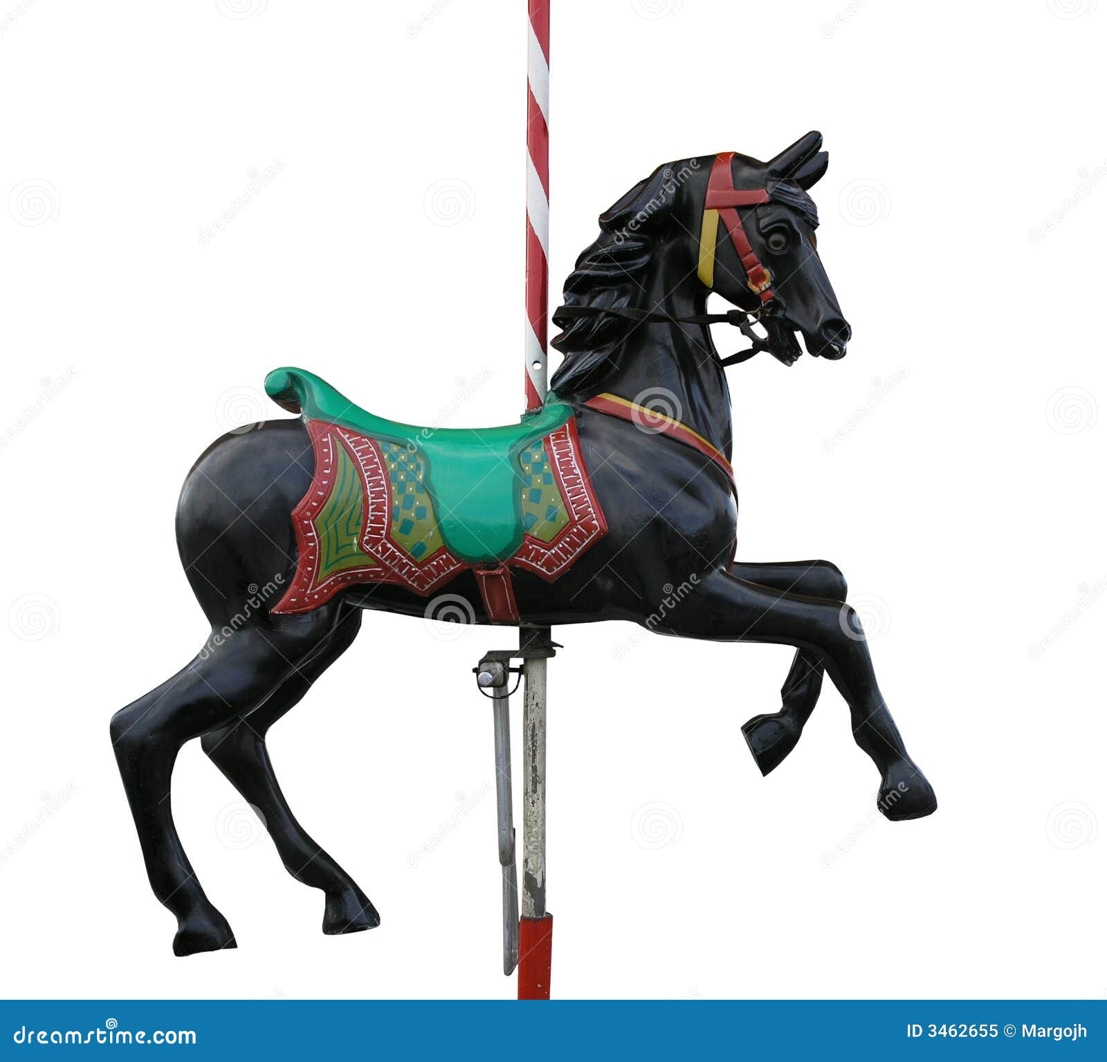 Black Merry-Go-Round Horse stock image. Image of pole - 3462655