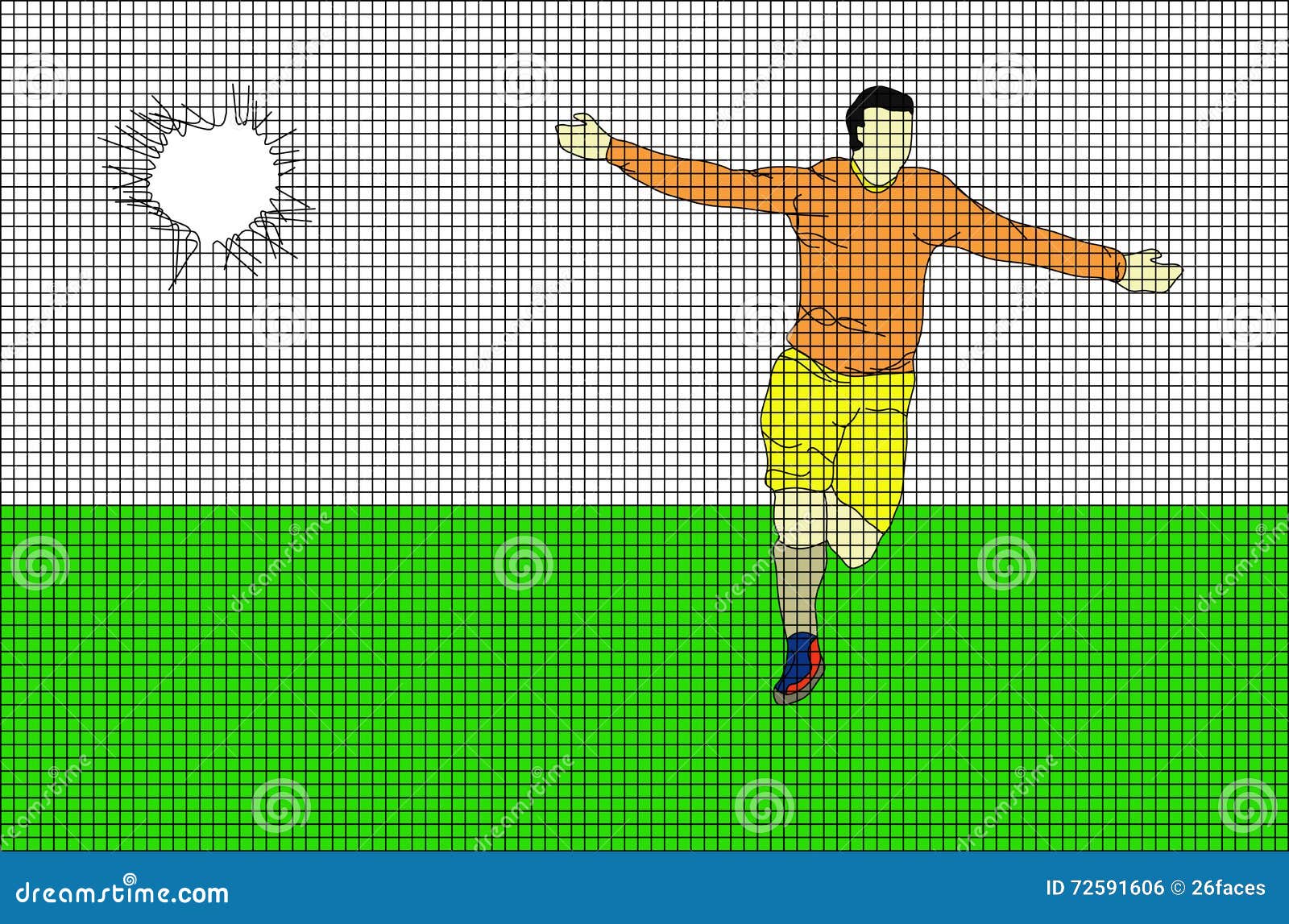 Black Mesh with Football Player Goal Celebration Stock Vector ...