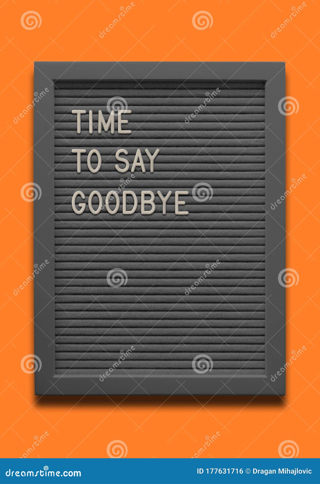 Black Message Board Time To Say Goodbye Stock Photo - Image of reminder ...