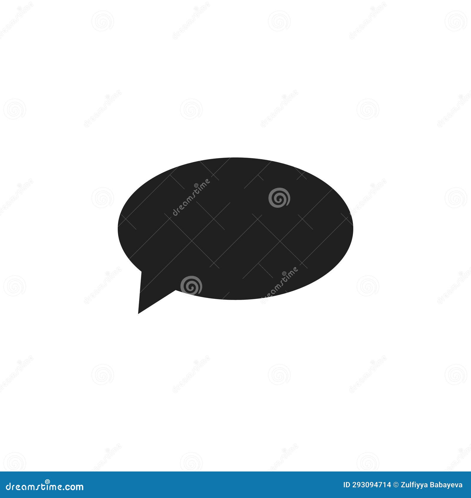 Black Message Bubble Icon on White Background. Stock Vector ...