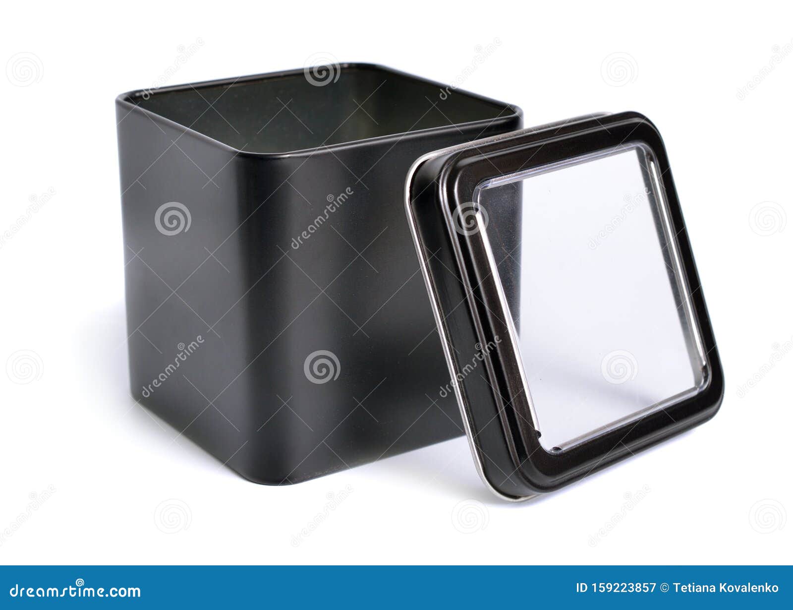 Black Metal Box with a Transparent Lid Isolated on White Stock Image ...