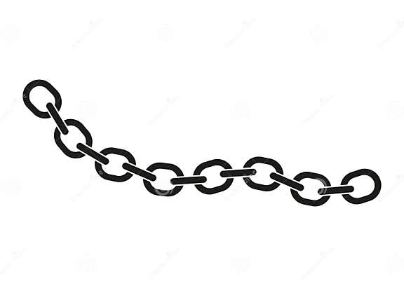 Black Metal Chain Silhouette on White Background Stock Illustration ...
