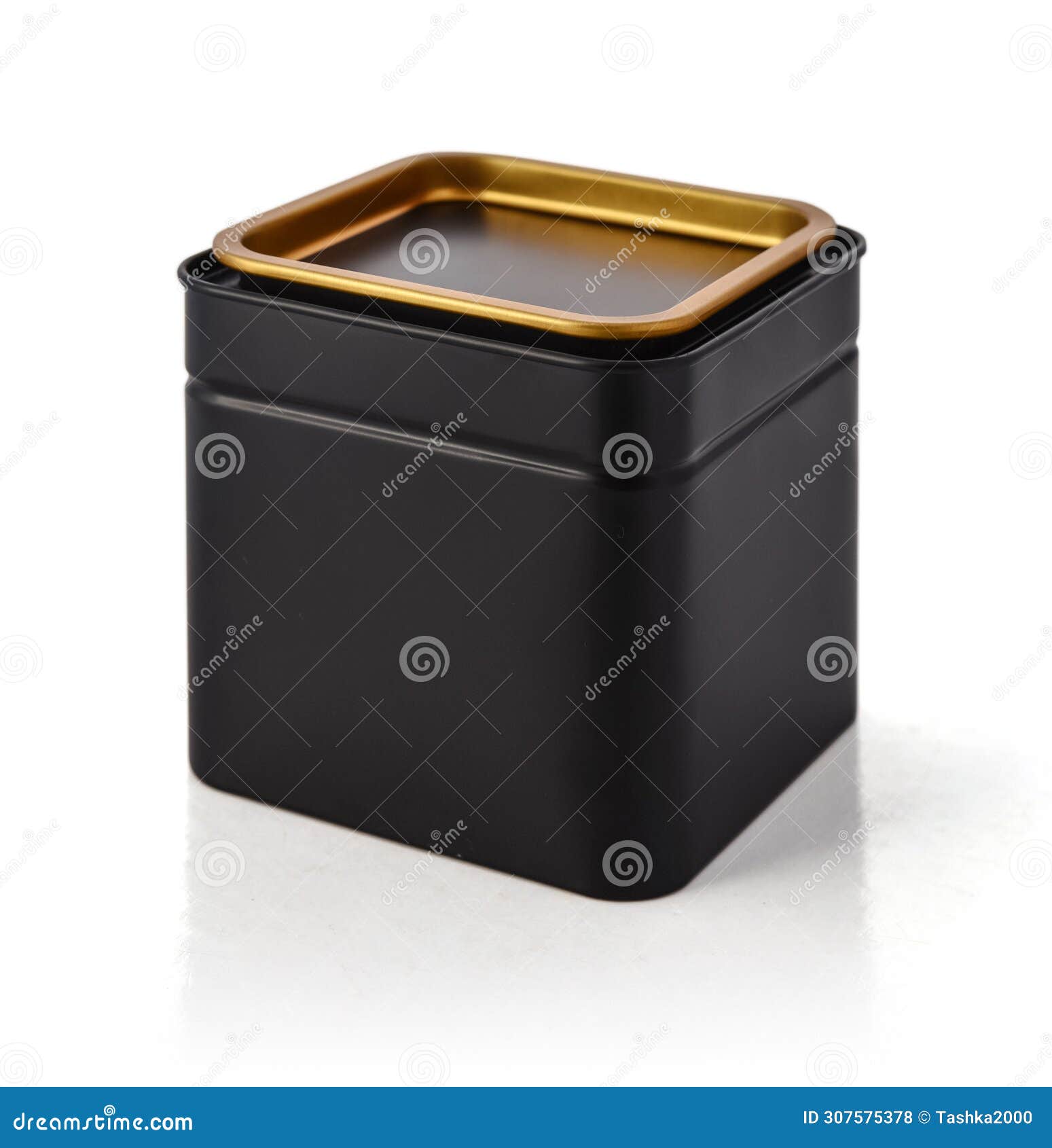 Black Metal Container for Tea or Coffee Stock Photo - Image of canister ...