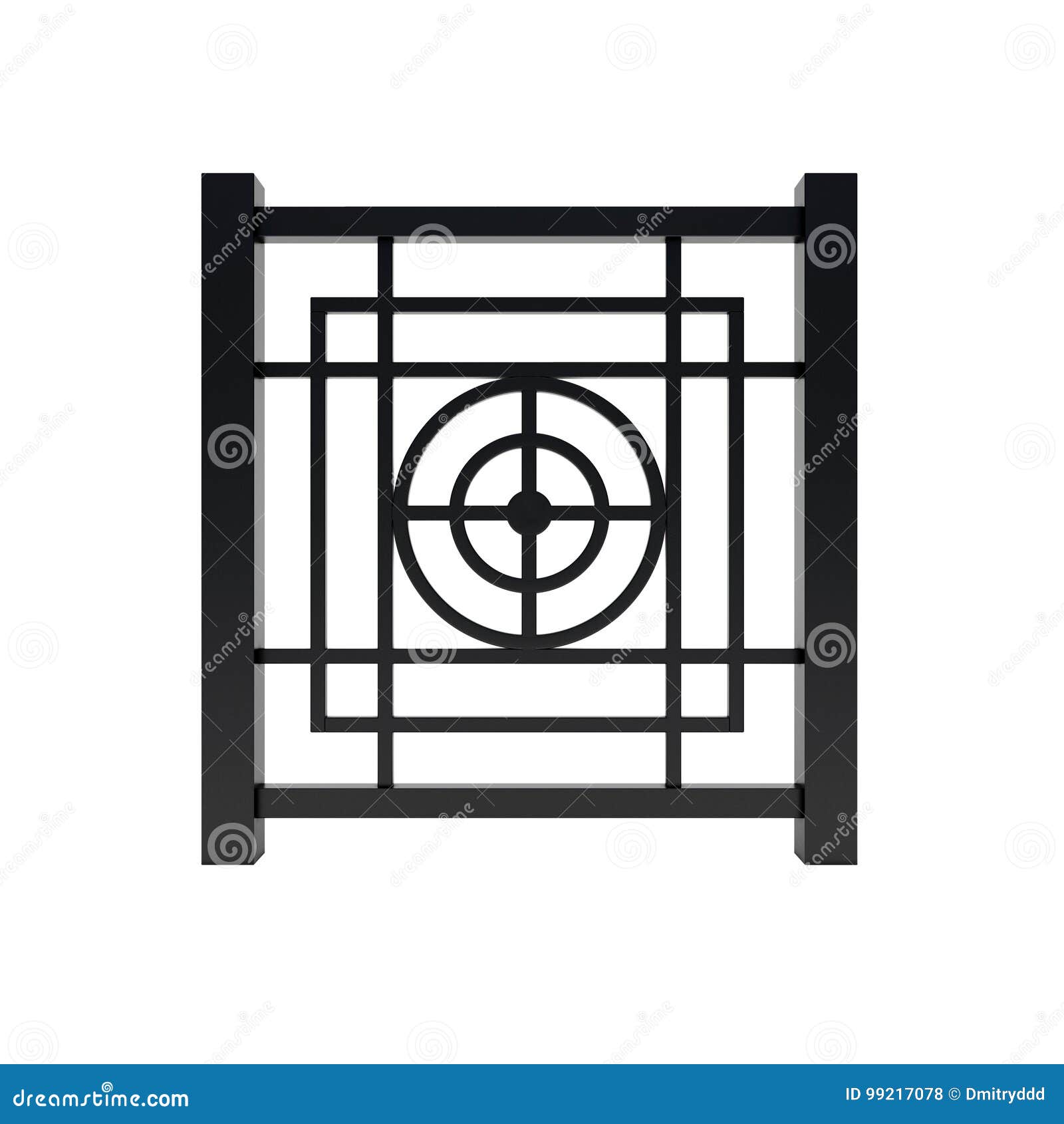 Black Metal Design Design Railing Stock Illustration - Illustration of ...