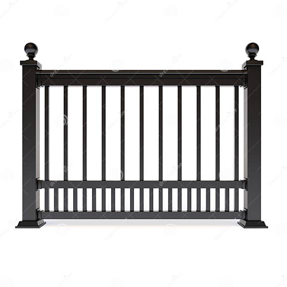 Black Metal Design Railing with Sphere Stock Illustration ...
