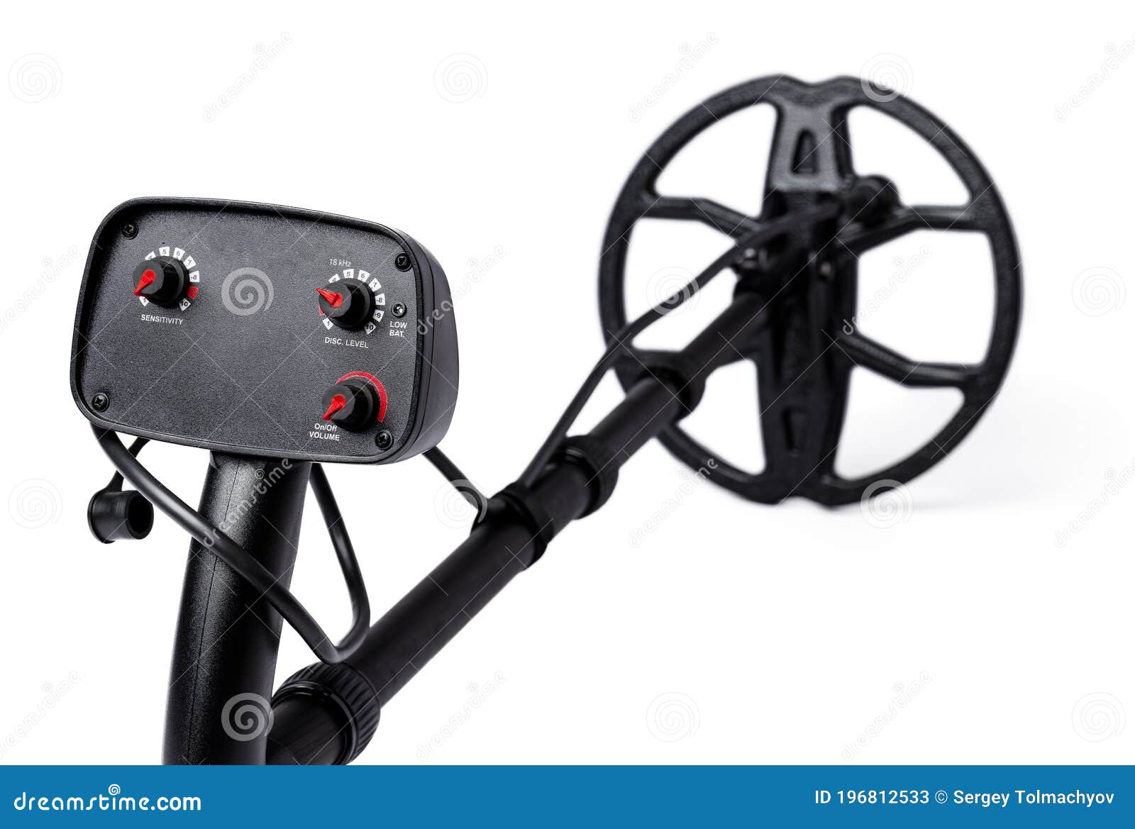 Black Metal Detector Isolated on White Background Stock Image - Image ...