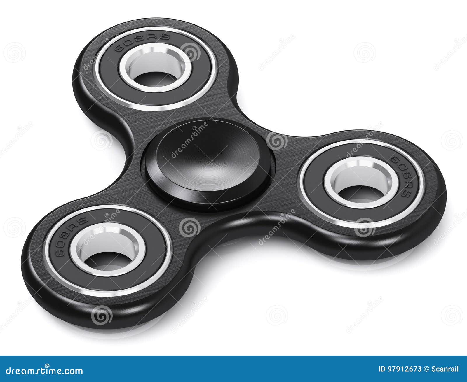 Black metal fidget spinner stock illustration. Illustration of gadget ...