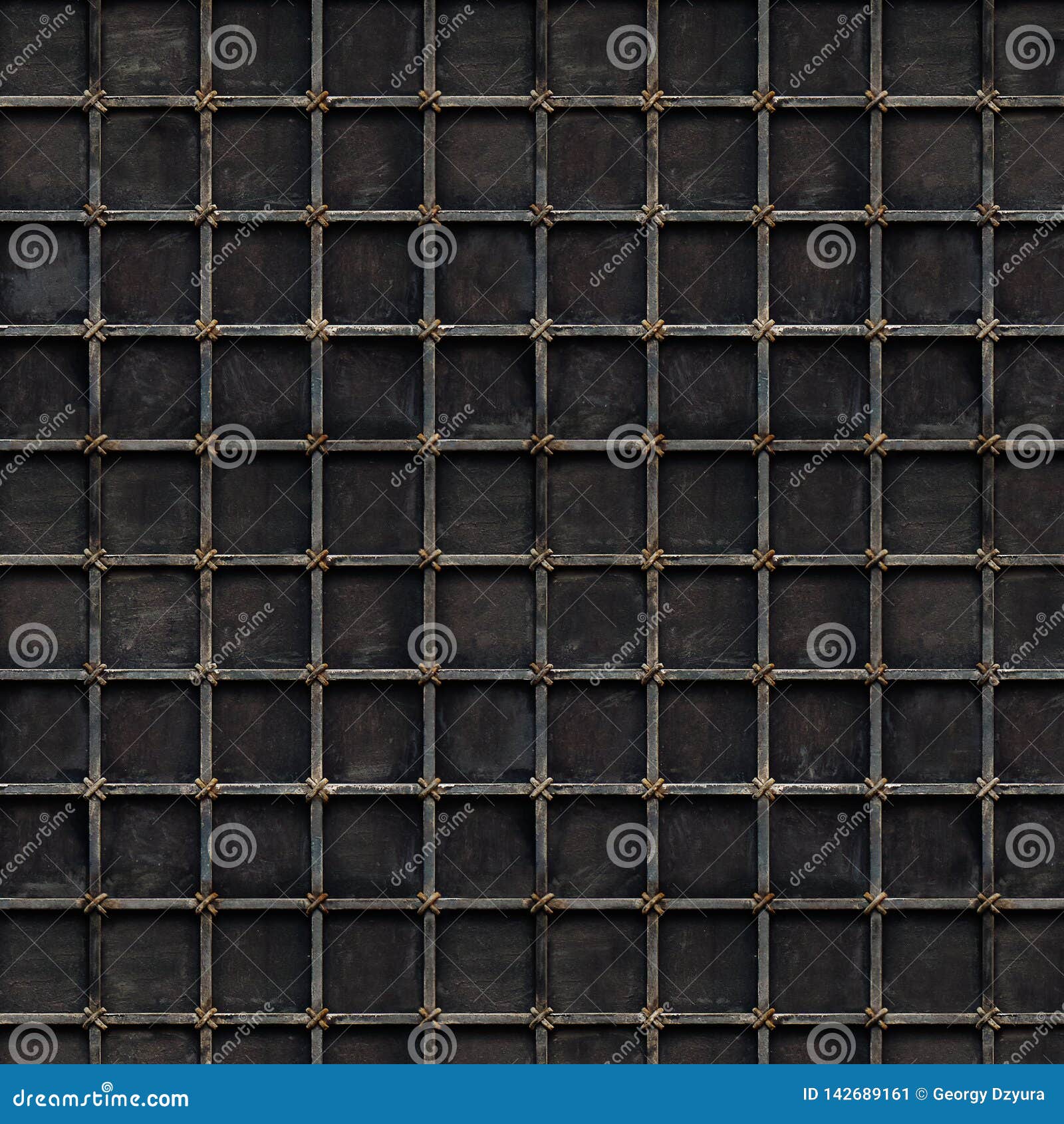 Black Metal Grid Background with Square Cells Stock Illustration ...