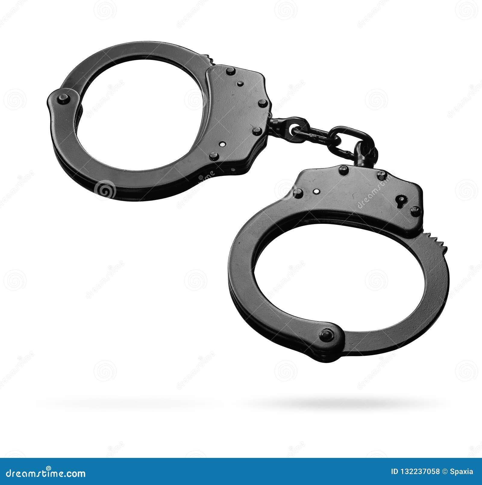 Black Metal Handcuffs Isolated with Clipping Path Stock Photo - Image ...