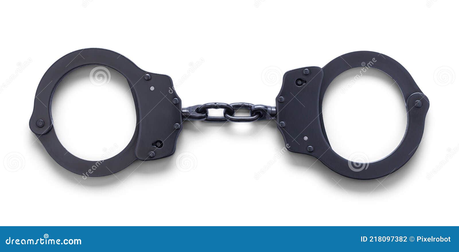 Metal Handcuffs And Tactical Knife On Dark Background, Stock Image ...