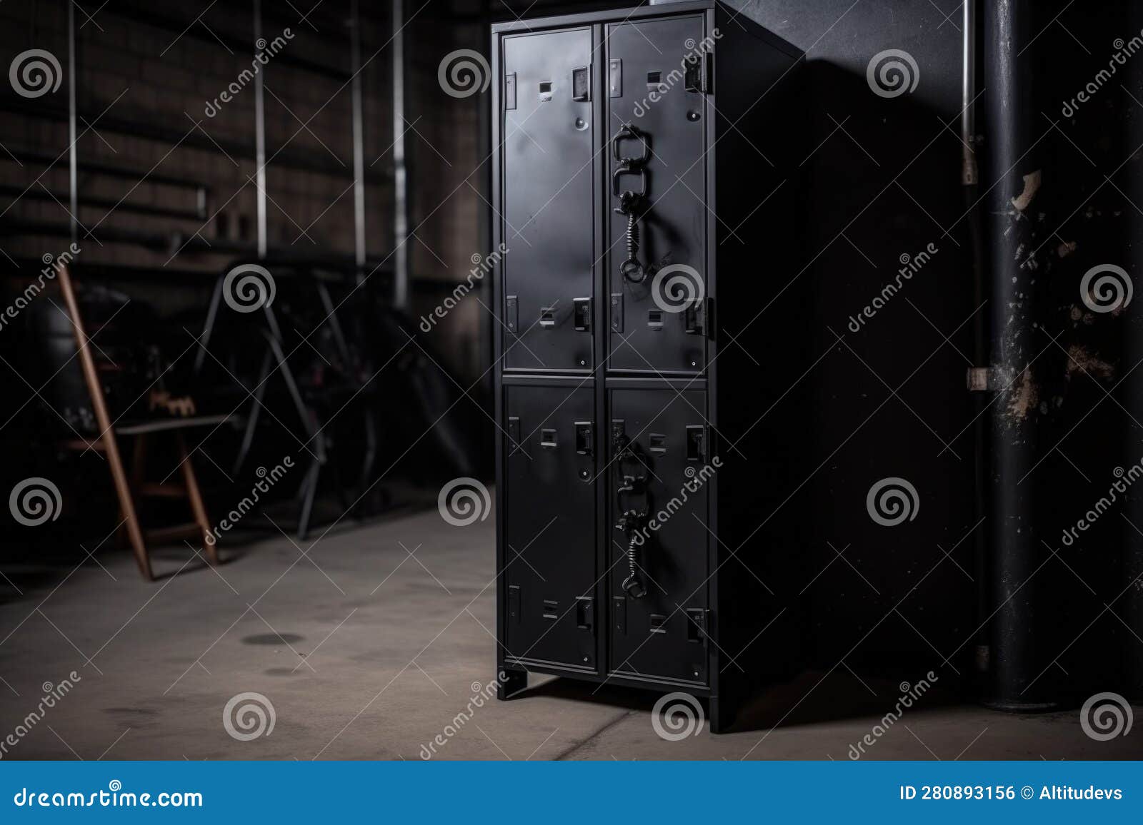 Black Metal Locker with Combination Lock and Key, for Secure Storage ...