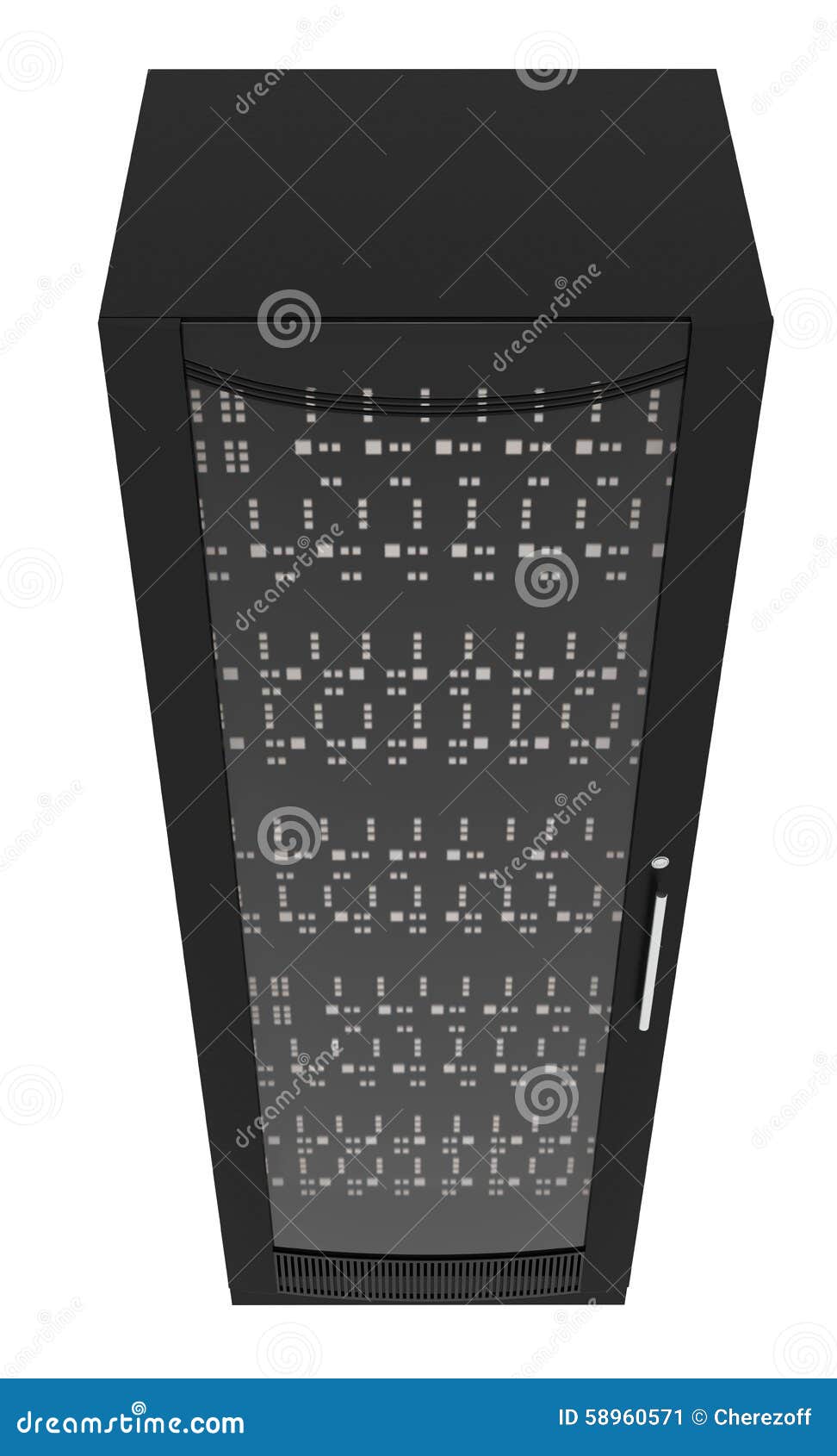 Black Metal Locker with Handle on White, Top View Stock Illustration ...