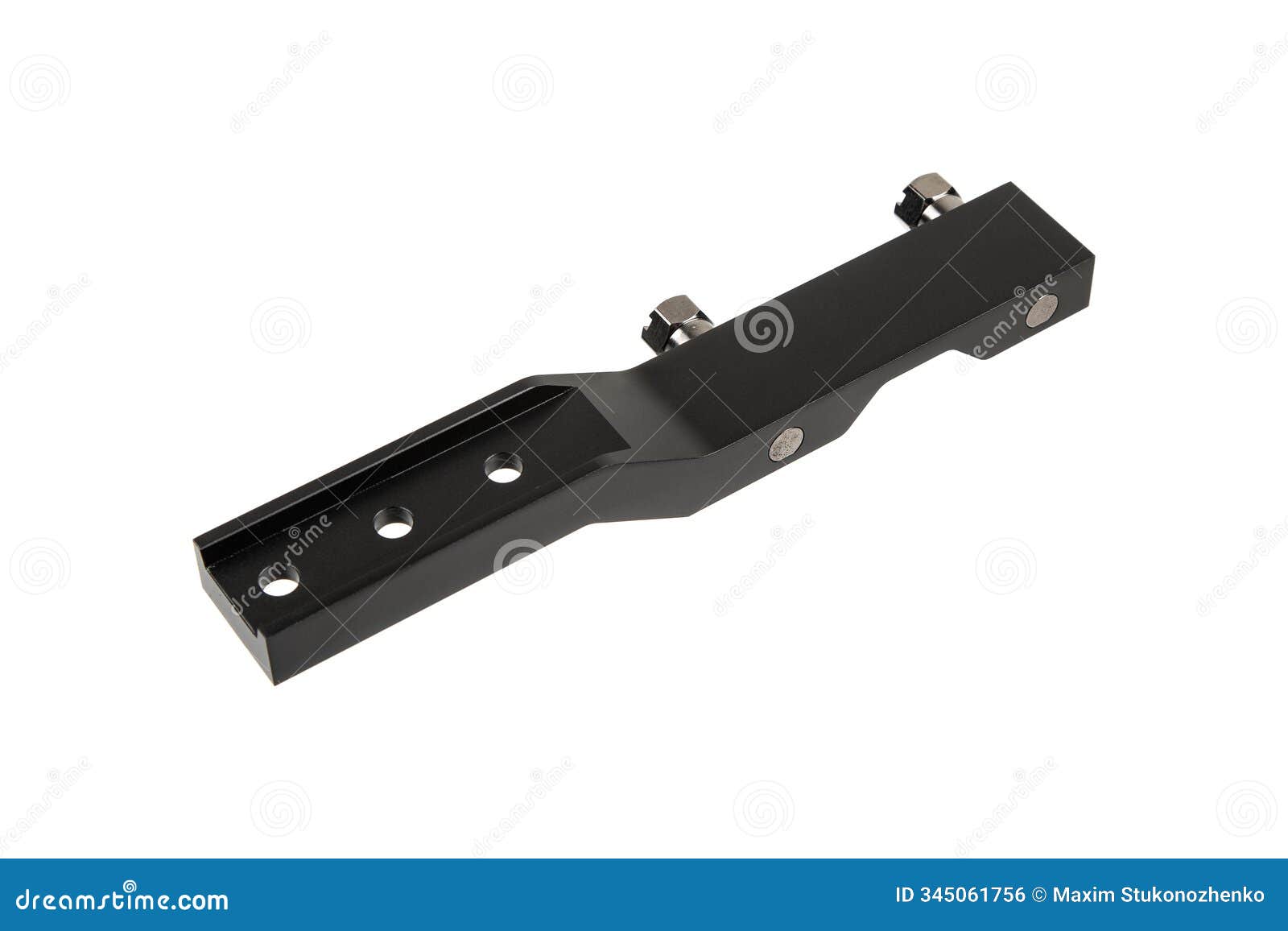 A Black Metal Mounting Bracket with Multiple Holes and Two Adjustable ...