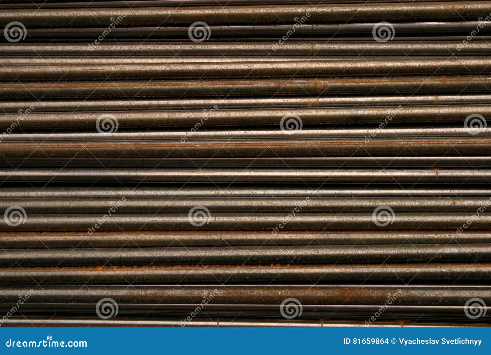 Black Metal Pipe Steel Sort Stacked, Radial Effect Stock Photo - Image ...