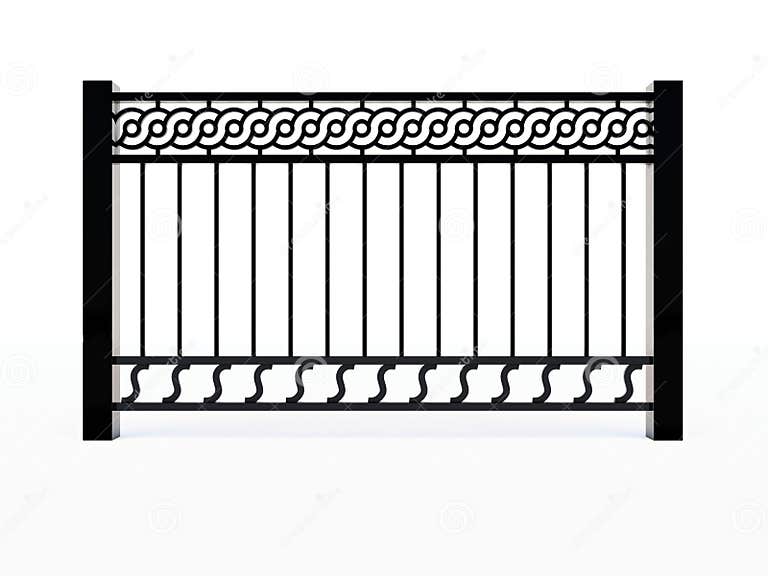 Black metal railing stock illustration. Illustration of black - 13851780