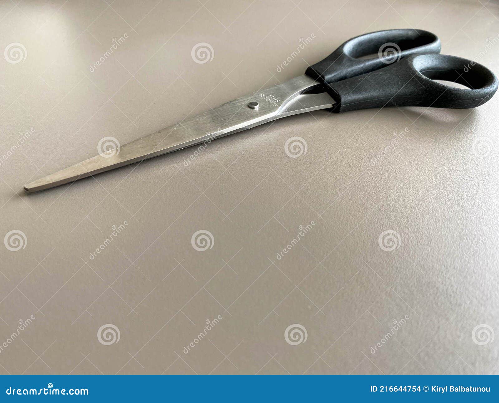 Black Metal Sharp Scissors for Paper on the Working Office Table ...