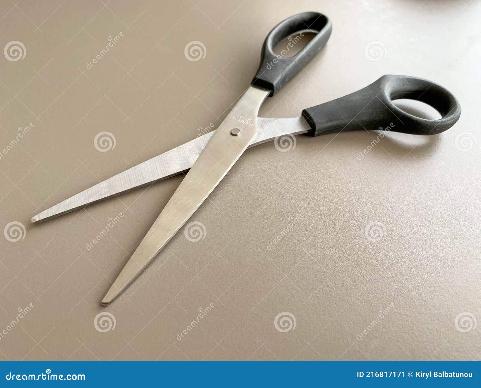Black Metal Sharp Scissors for Paper on the Working Office Table ...