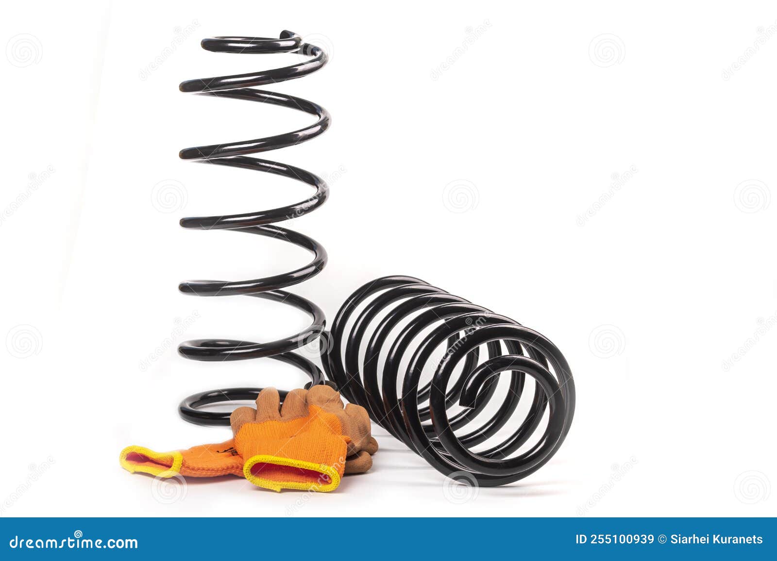 Black Metal Spring for Car. Suspension Elements Stock Image - Image of ...